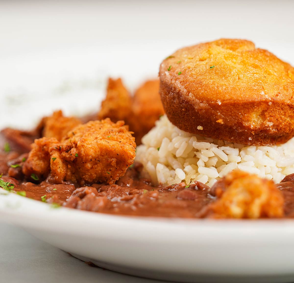 Crispy Chicken Red Beans & Rice - TJ Ribs